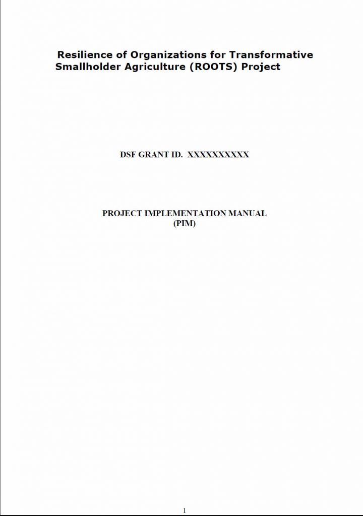 Project Implementation Manual - Resilience of Organizations for ...