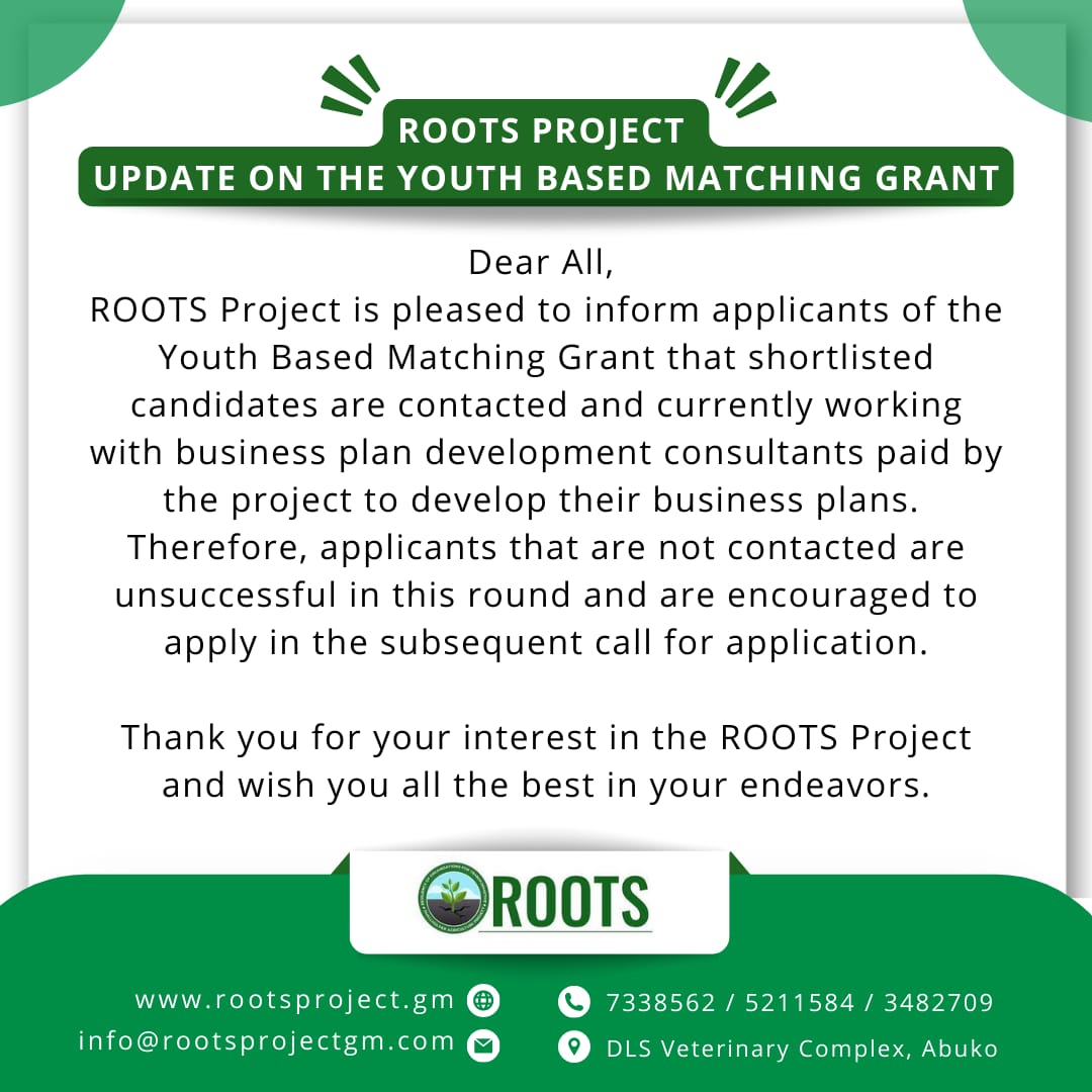 Update on the Youth Base Matching Grant - Resilience of Organizations for Transformative ...