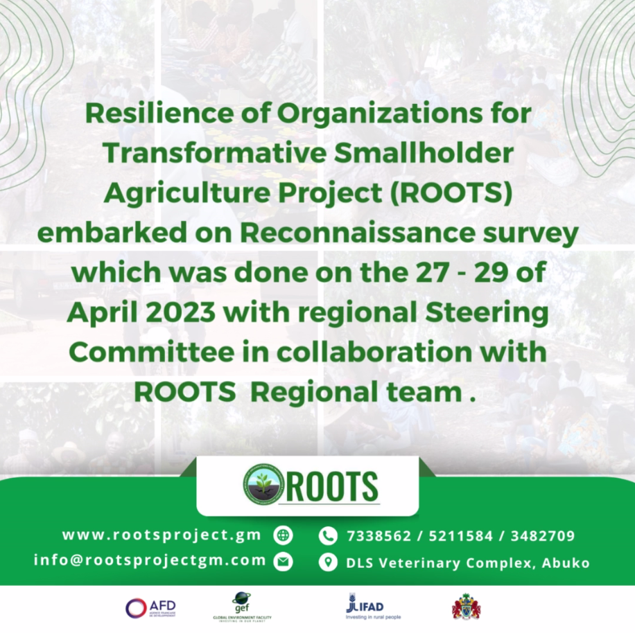 ROOTS Embarked on Reconnaissance Survey - Resilience of Organizations for Transformative ...
